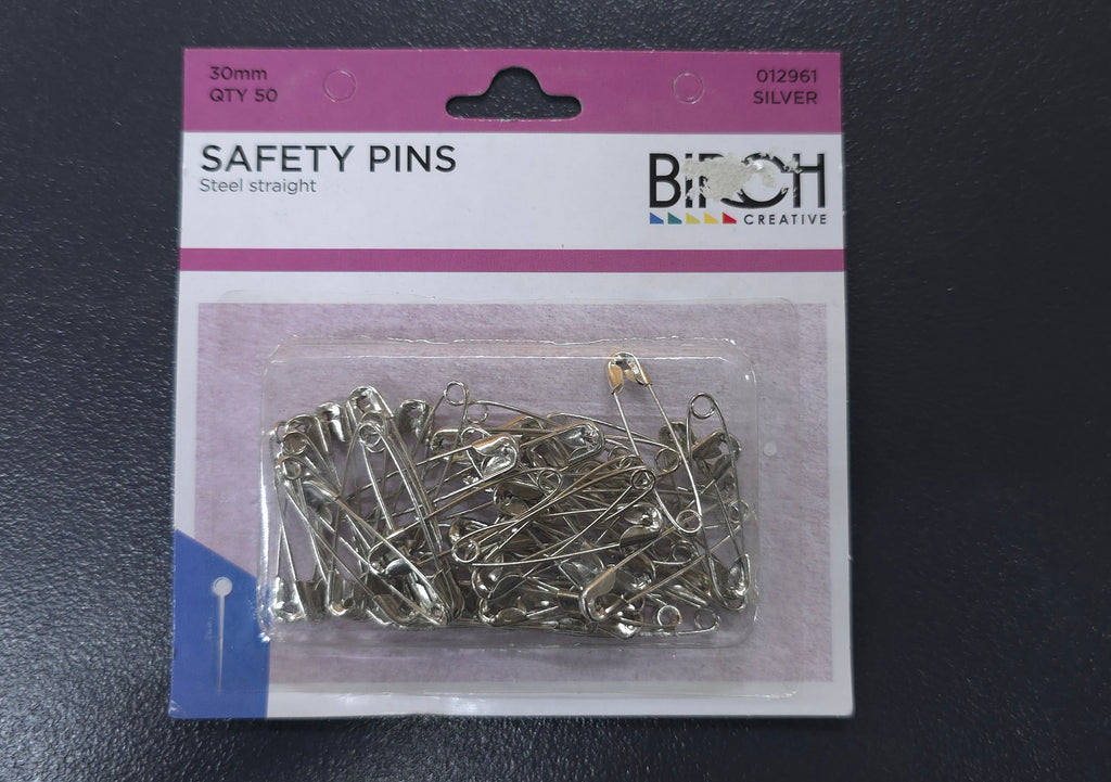 Safety Pins Silver 30mm – DK Fabrics