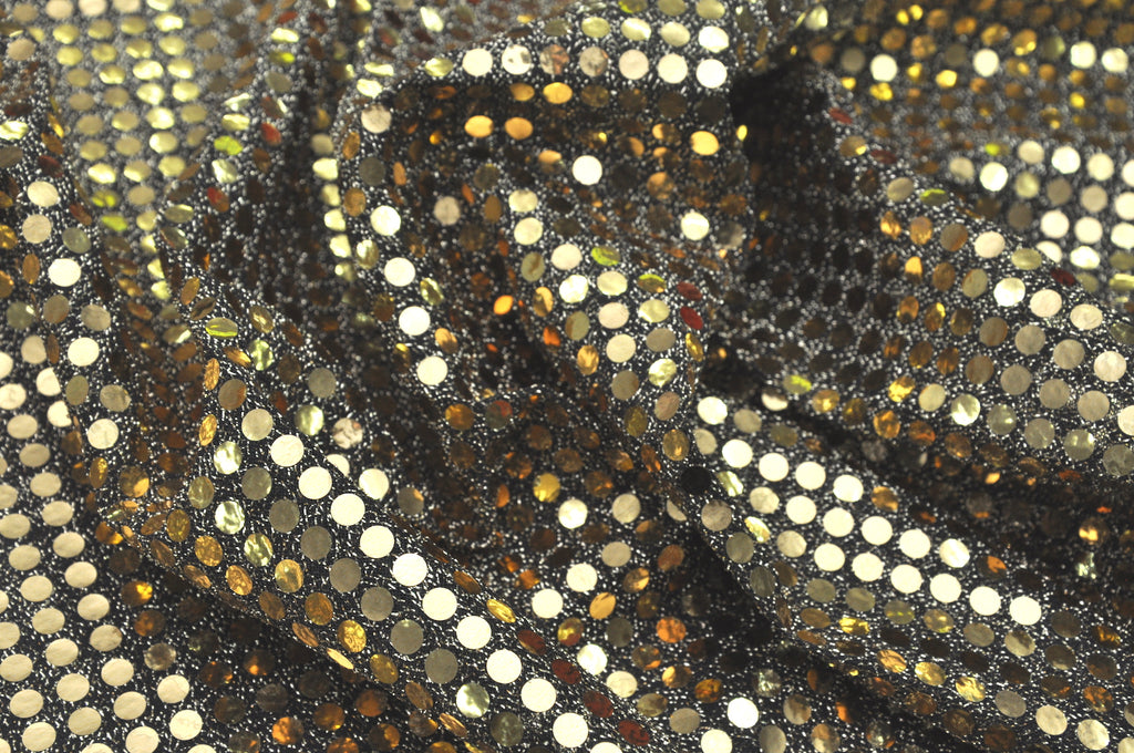 Disco Sequin Gold Black – DK Fabrics