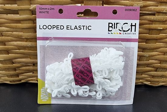 Looped Elastic White – DK Fabrics