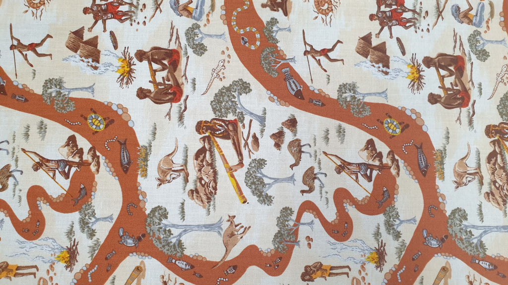 Printed Cotton Indigenous Outback – DK Fabrics