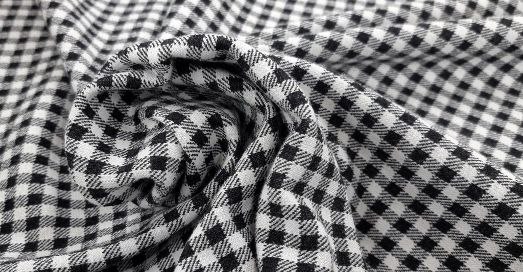 Printed Knit Monochrome Check – DK Fabrics