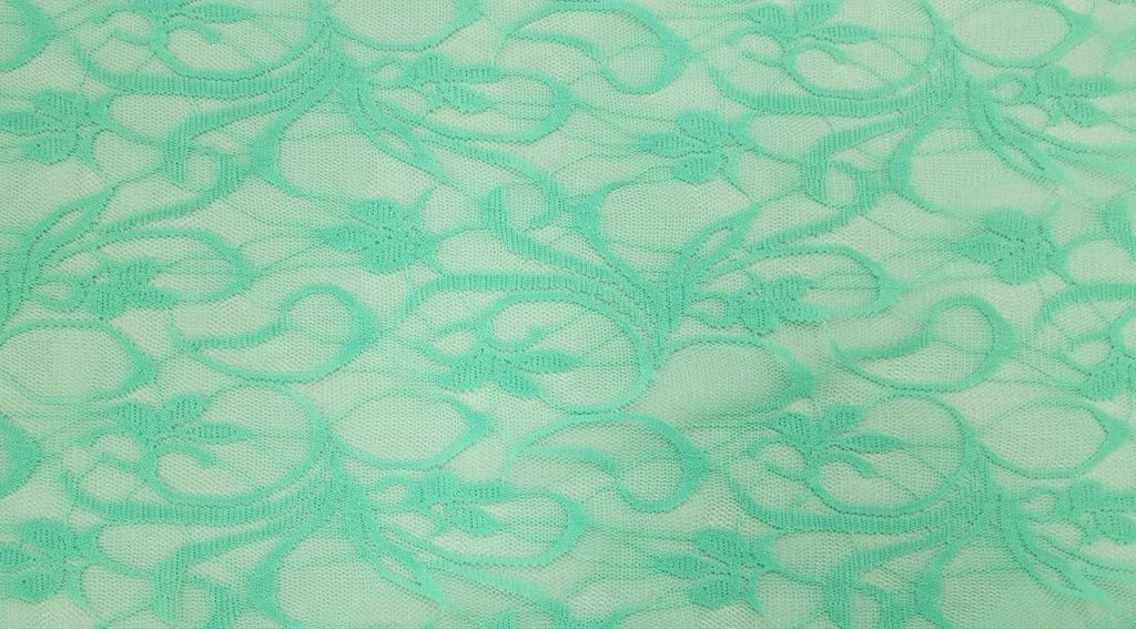Stretch Lace Belle Mint – DK Fabrics